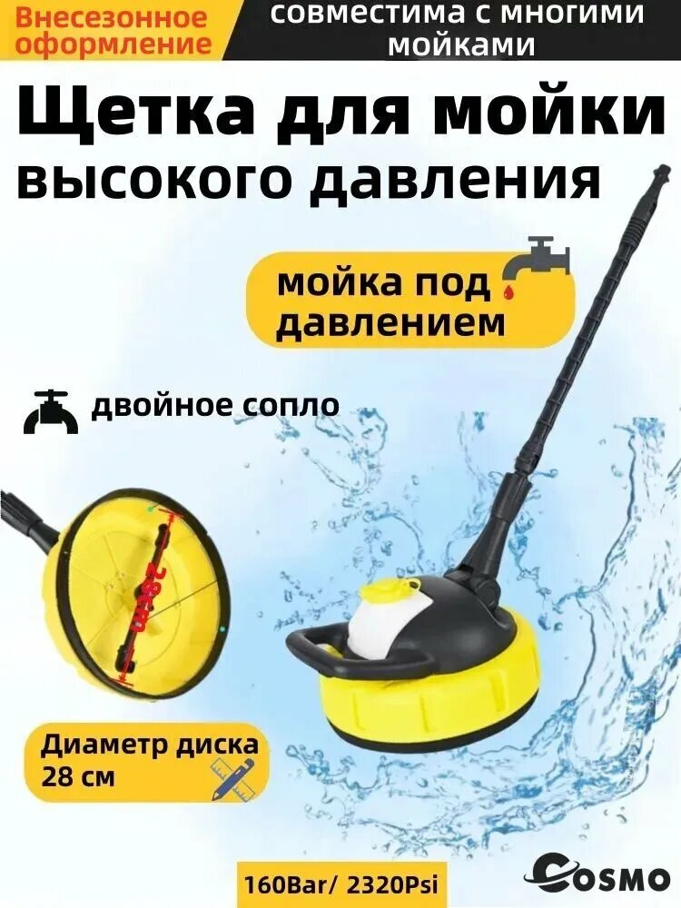 Щетка для мойки высокого давления, плитки, брусчатки, домашнего пола, совместима с многими мойками. Z