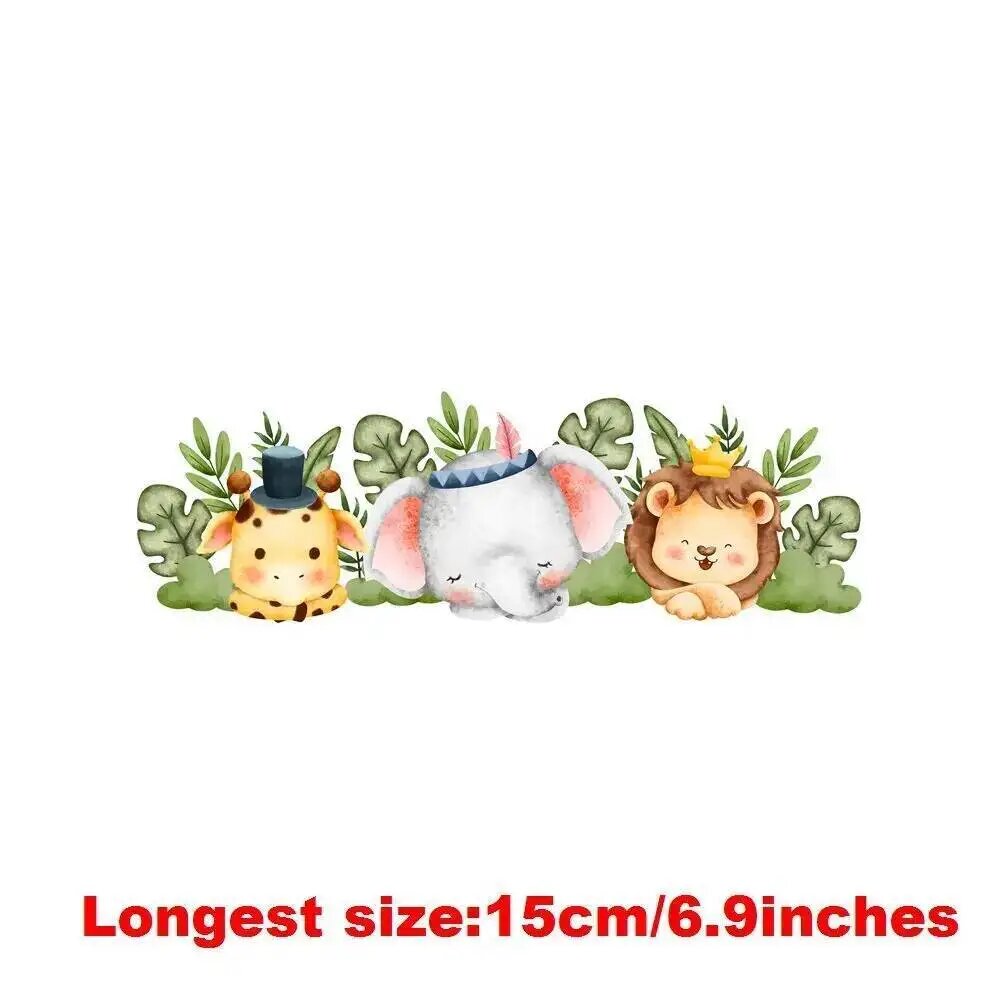 Детские термопереносные наклейки 15см Луна Лев Тигр YTH0367-19