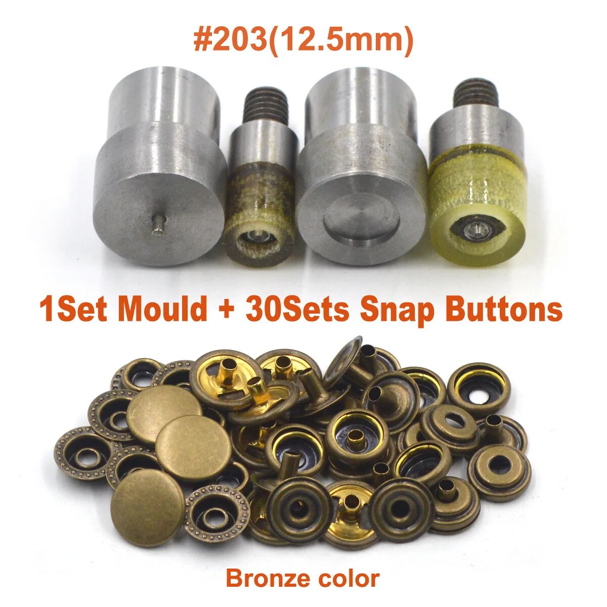 KALASO набор заклепок для рукоделия 12,5 мм, 15 мм 12.5mm Mould Buttons