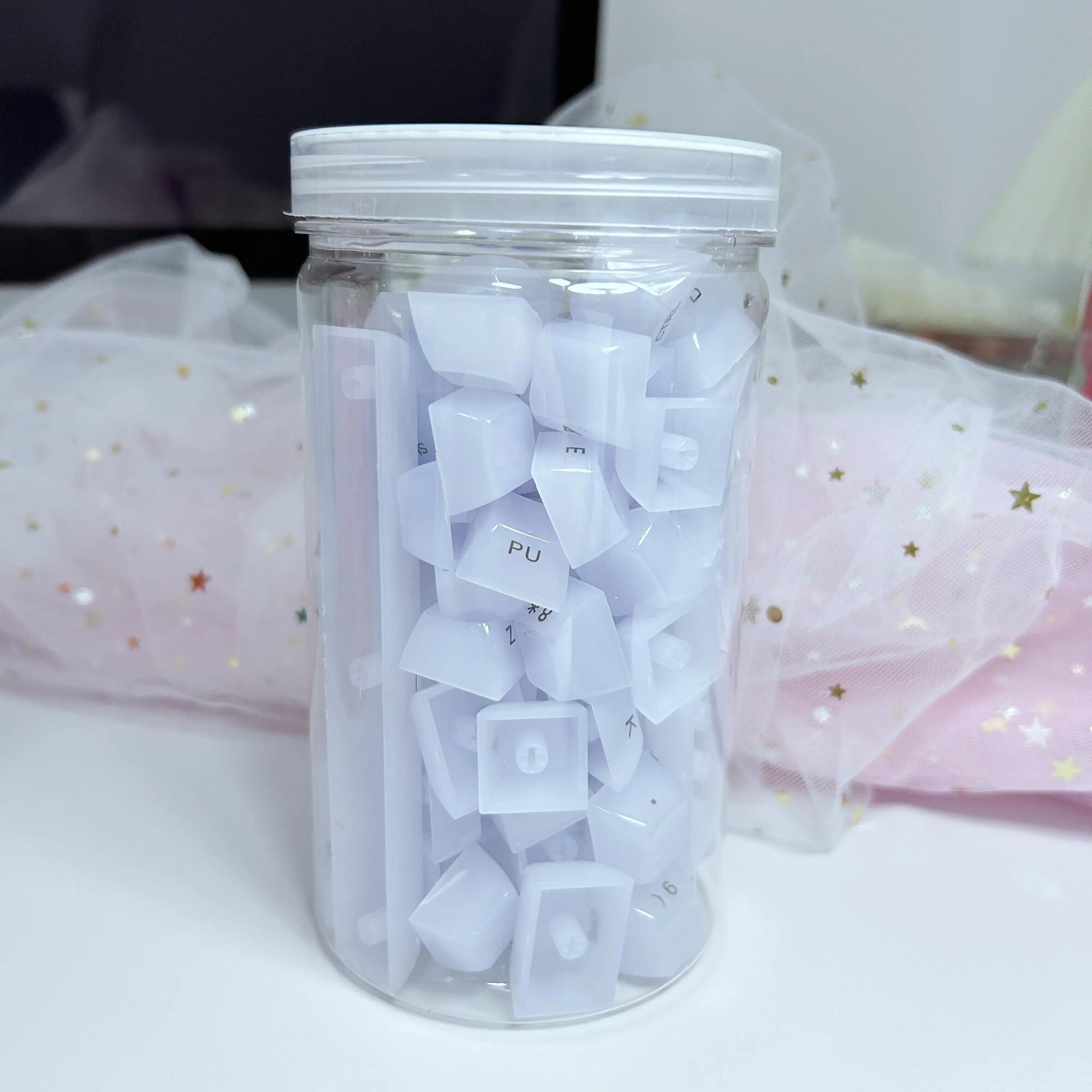 MAIMOOO Механические колпачки клавиш MDA профиль, ПК, белый туман, 119 шт White Canned