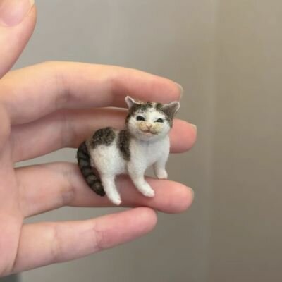 Злой маленький носик, шерстяной войлок, музыкальный котик ручной работы, материалы для поделок своими руками