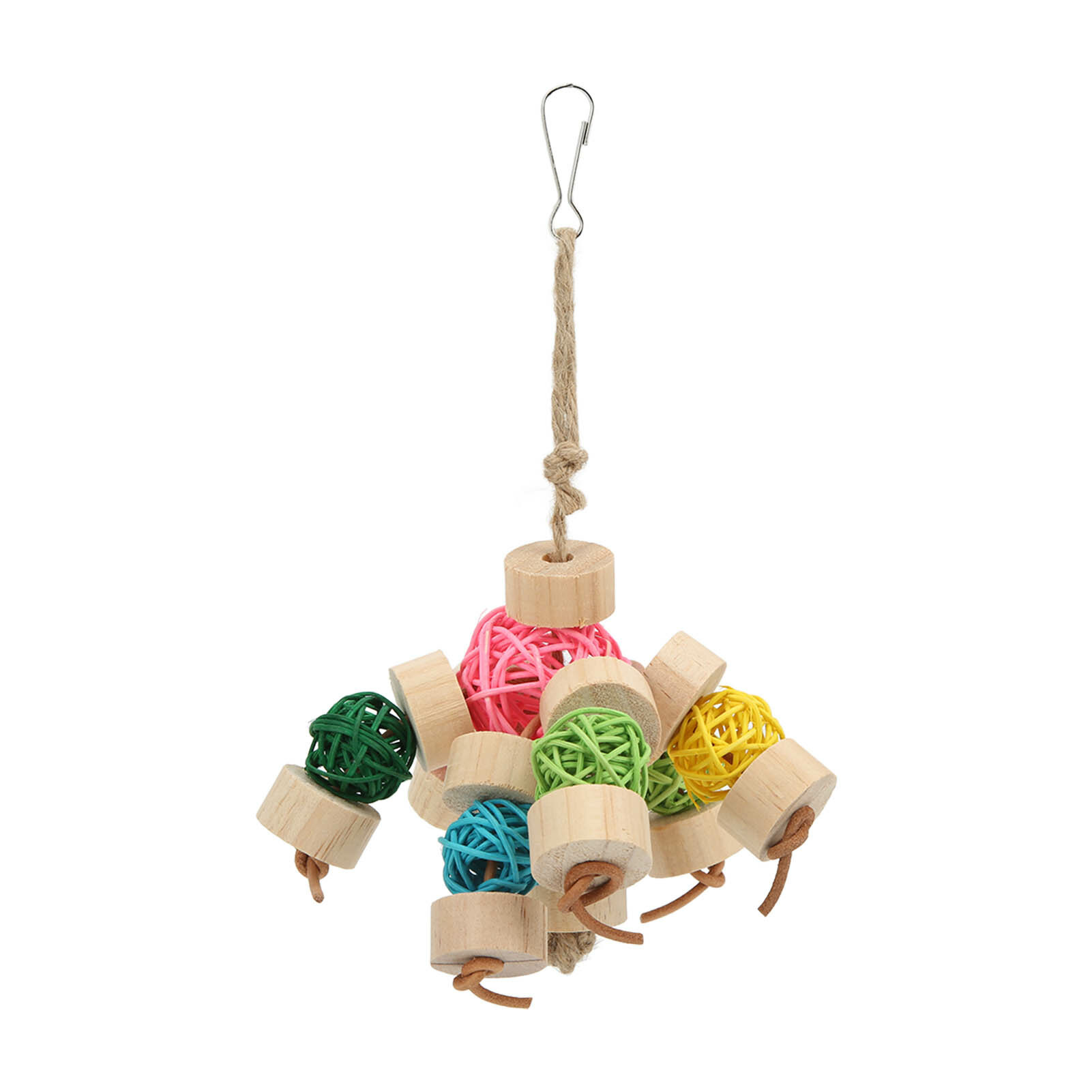 Красочная безопасная игрушка для жевания для попугаев, снимающая тревогу, в виде подвесной игрушки Сепак Такрав для птиц и попугаев.