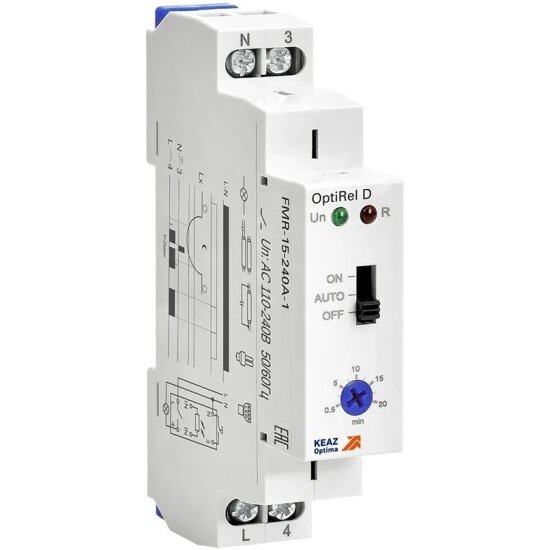 Фотореле Кэаз OptiRel D FMR-15-240А-1 с датчиком 1.5м 16А 1СО 110-240АС, 332034