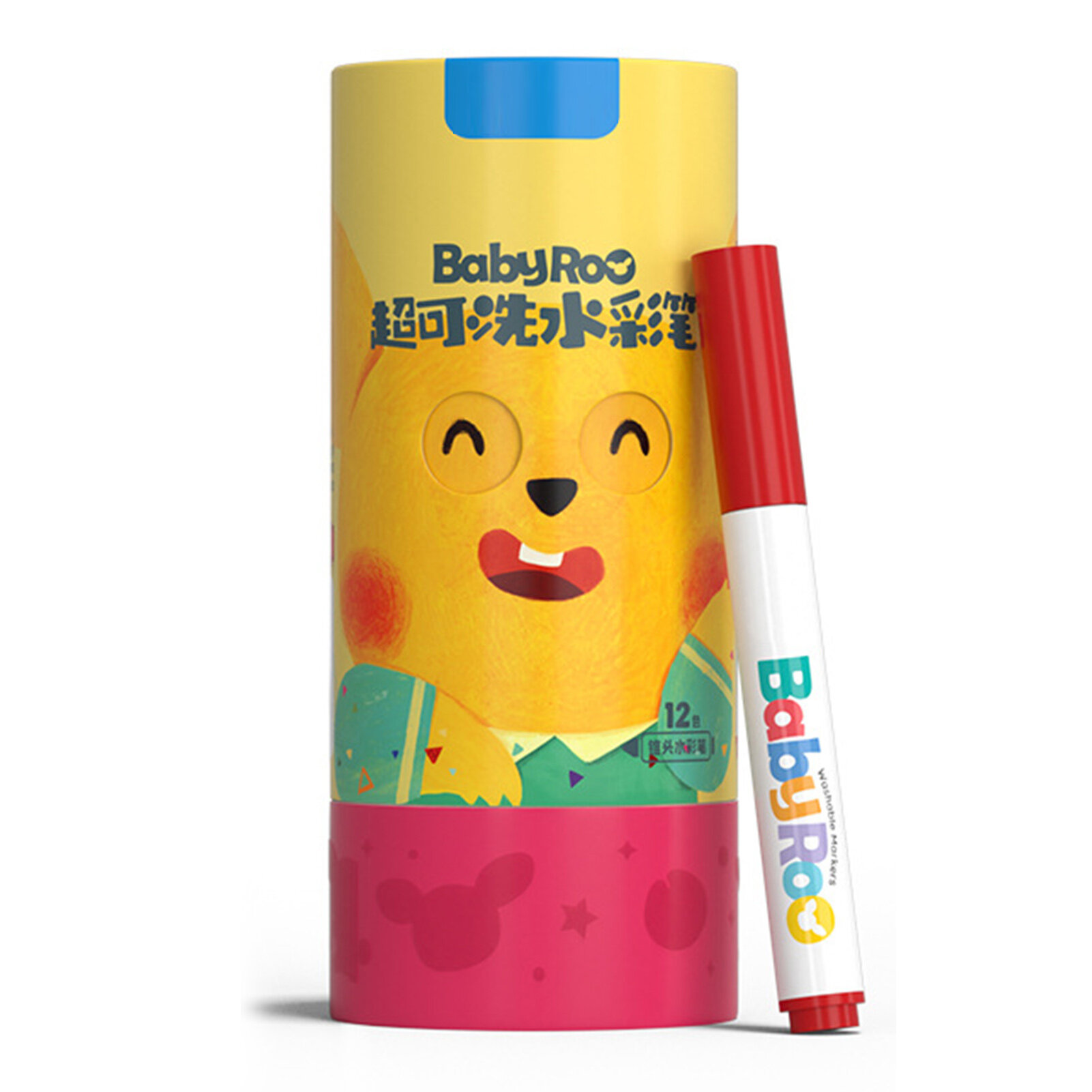 Смываемые маркеры с коническим наконечником для рисования и раскрашивания, 12 цветов, с подставкойпе