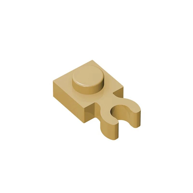 Бежевый LEGO блок 1x2 с круглым креплением
