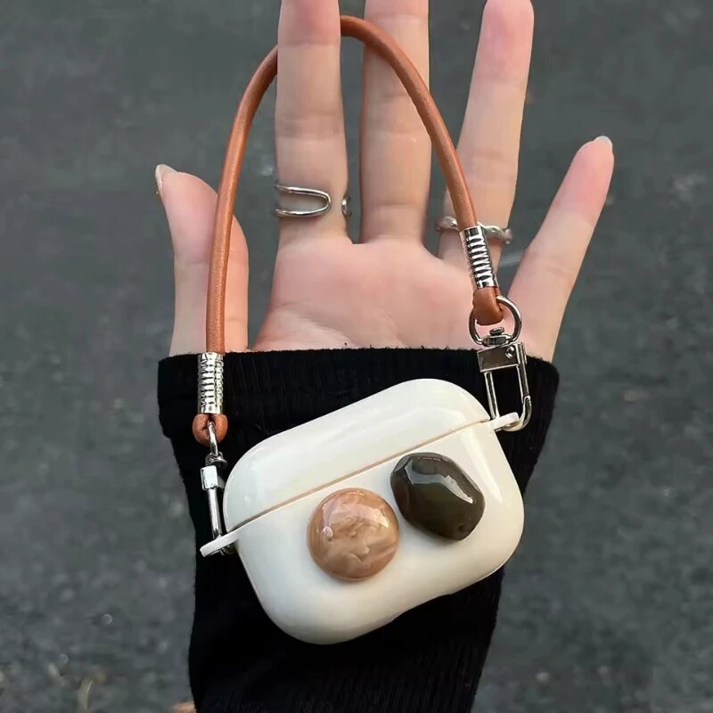 Чехол для наушников с 3D драгоценными камнями для Airpods 1/2/3/4, защитный чехол для беспроводных наушников Bluetooth для Airpods Pro 2 со шнурком