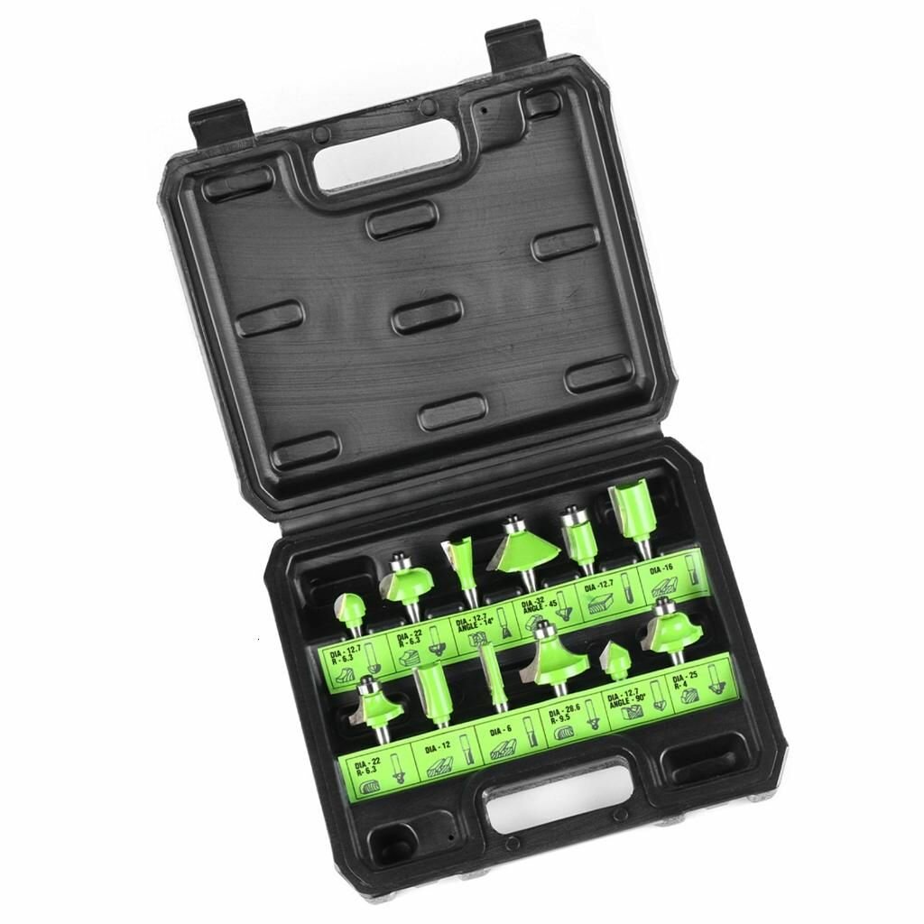 Набор фрезерных долот 1/4" (12 шт.)