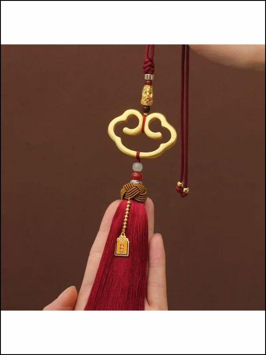 Эксклюзивный аксессуар Ruyi Благоприятные Облака для авто, изысканная подвеска с кисточкой оформляет салон на зеркале заднего вида