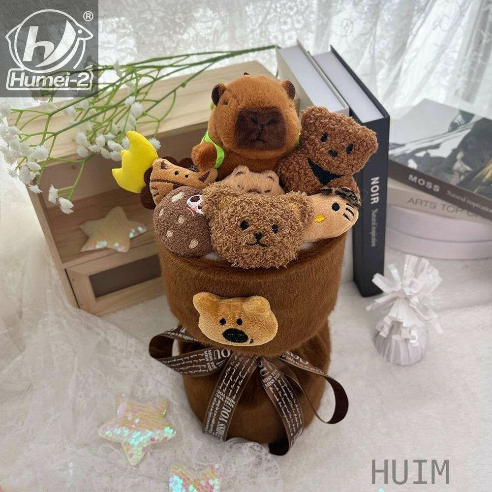 Мягкая игрушка с цветами/Букет из плюшевых игрушек "Капибала"