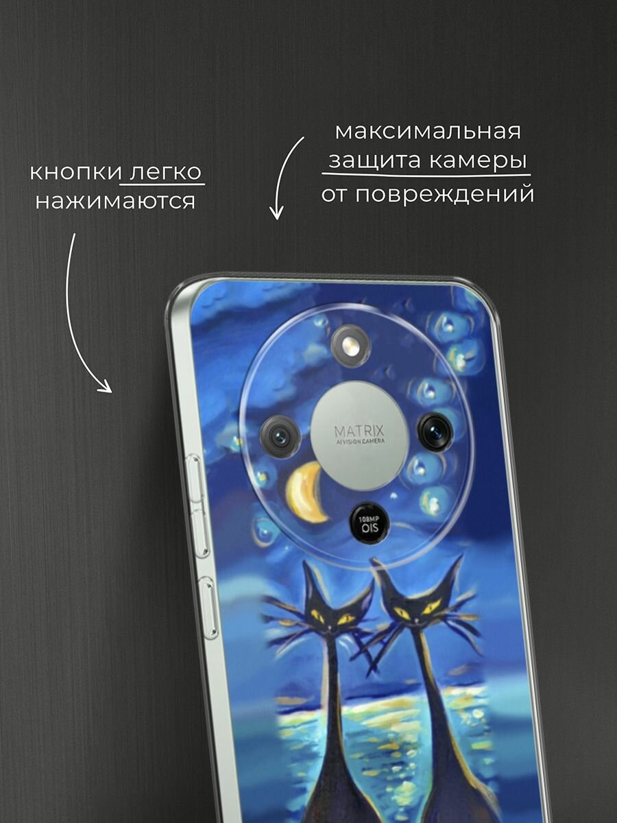 Чехол на Honor X9d / Хонор X9d с принтом Влюбленные котики 7 — фото 1