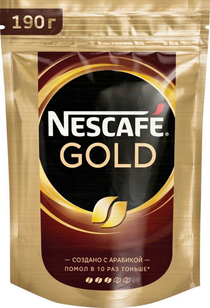 Кофе растворимый с добавлением молотого NESCAFE Gold, 190г x 3 упаковки