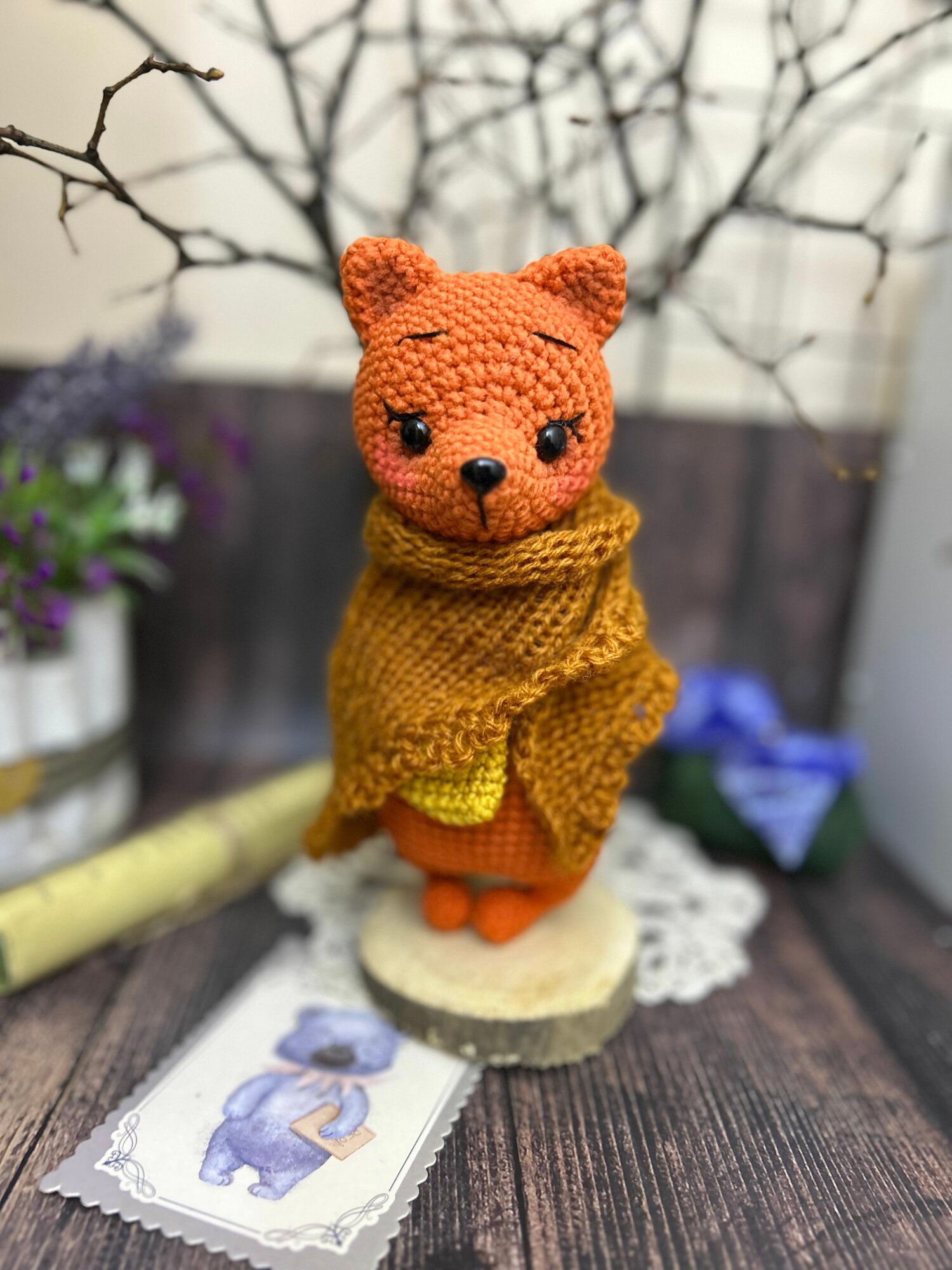 Вязаная игрушка Лиса ручной работы. Лиса. Мягкая игрушка в подарок