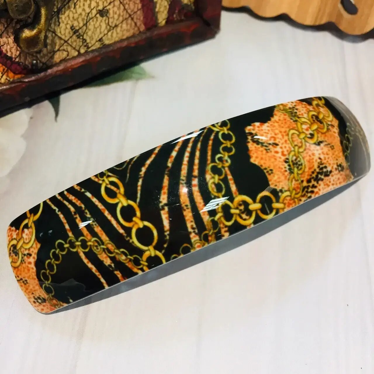 Заколка автомат «Lady Collection» 9х2,5см, разноцветная, 1 шт, удобство и стиль
