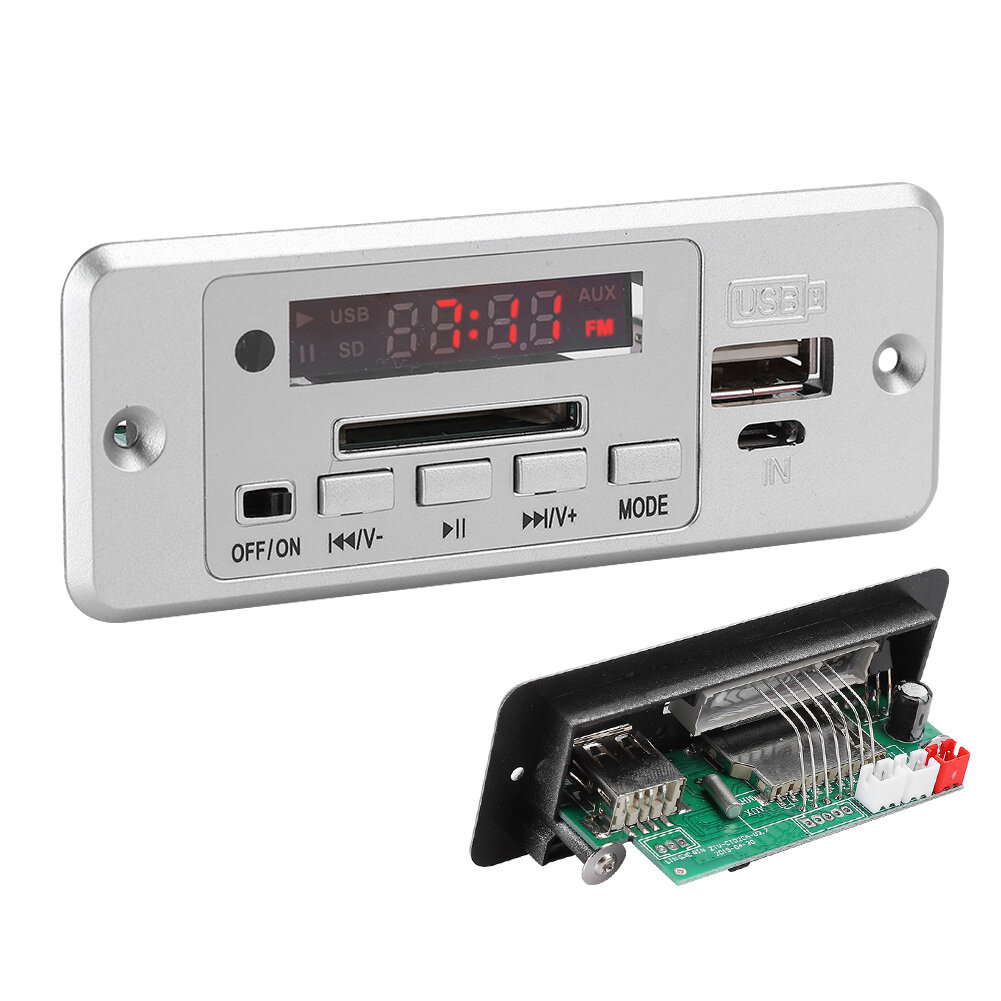 5V MP3 Audio Decoder Module USB FM Radio Decoding Board Music Player with Power AmplifierSilver — фото 1