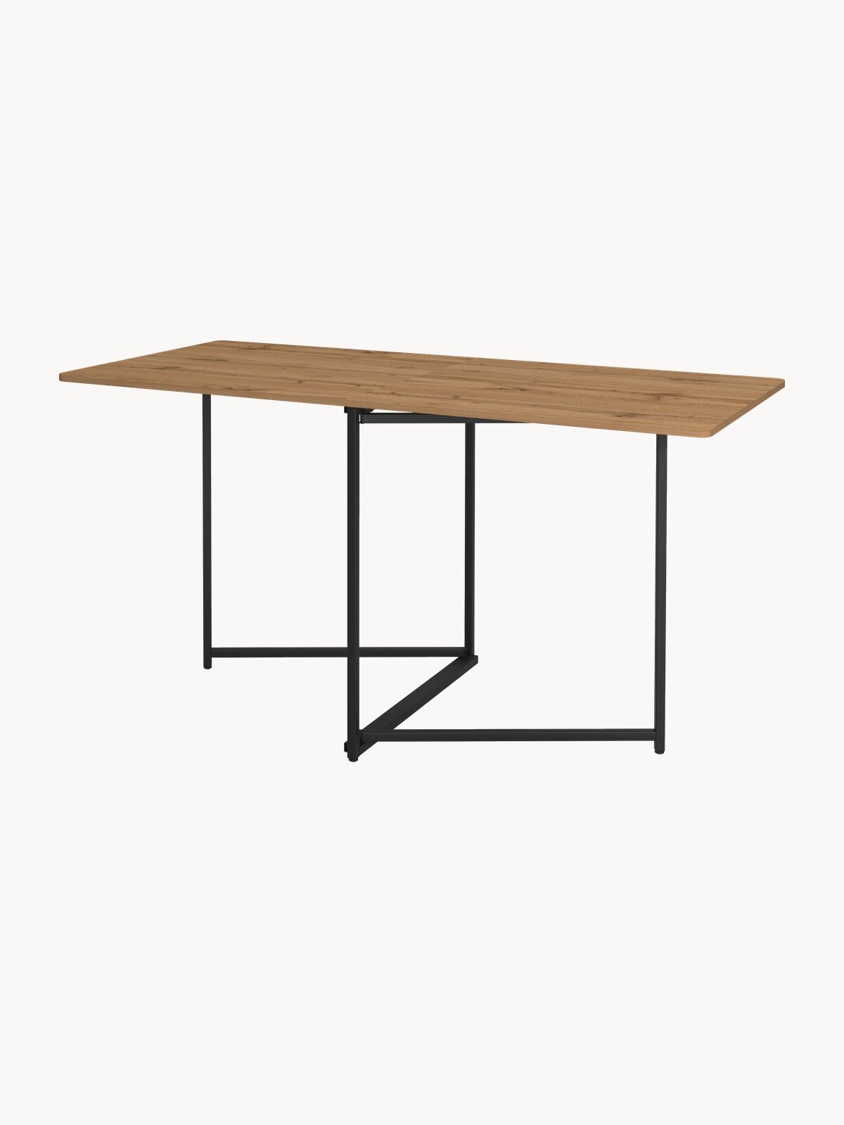 Стол книжка раскладной Парус 12 (03) Дуб Вотан/Черный, 8х70х76 см Venerdi