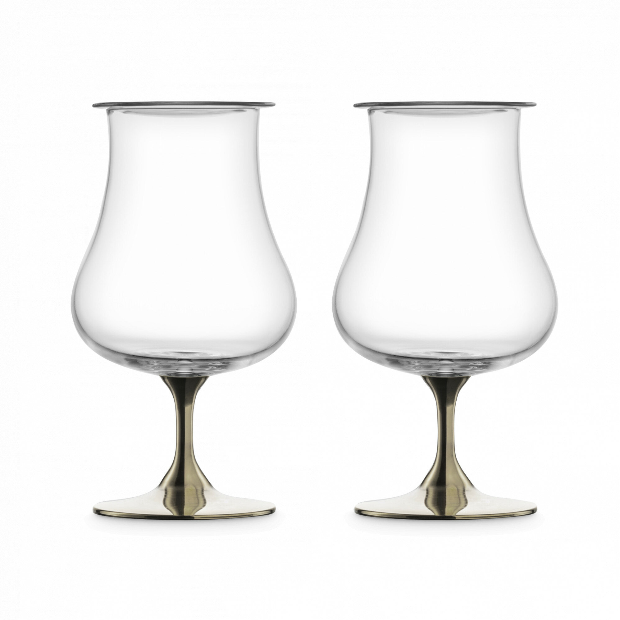 Набор из 2-х бокалов для крепких напитков, 220 мл, декор - платиновый, хрустальное стекло 86551215 Gentleman