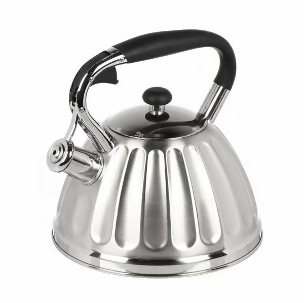 Чайник нержавеющая сталь, 3 л, со свистком, сатинированный, ручка бакелитовая, Daniks, индукция, GS-04611