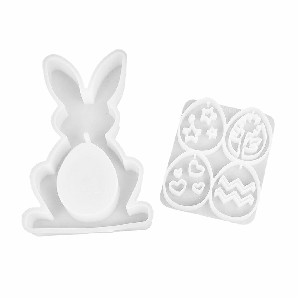 Набор Силиконовых форм Strudy Для Изготовления Фигурок Кроликов И Подвесных Колец, Яиц Для Поделок и домашнего Декора