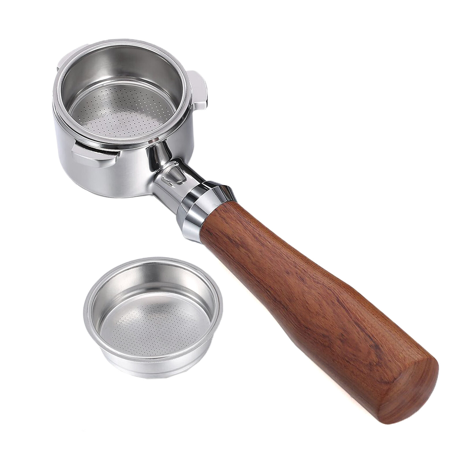 Aoresac 51mm Espresso Bottomless Filter Holder 3-Ear Coffee with 2 Baskets Extraction Accessories Replacement for DeLonghi Dedica EC680/EC685/EC785/EC820/EC850/EC860 Smeg Machine