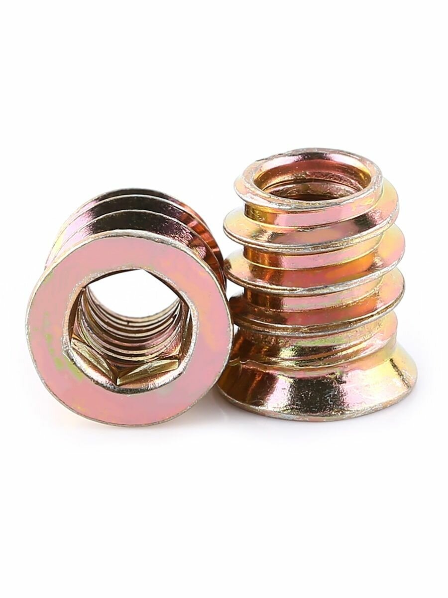 Мебельная шестигранная вставка, гайка с резьбой M6x13 мм для дерева, практичный инструмент для деревообработки для легкой установки и удаления