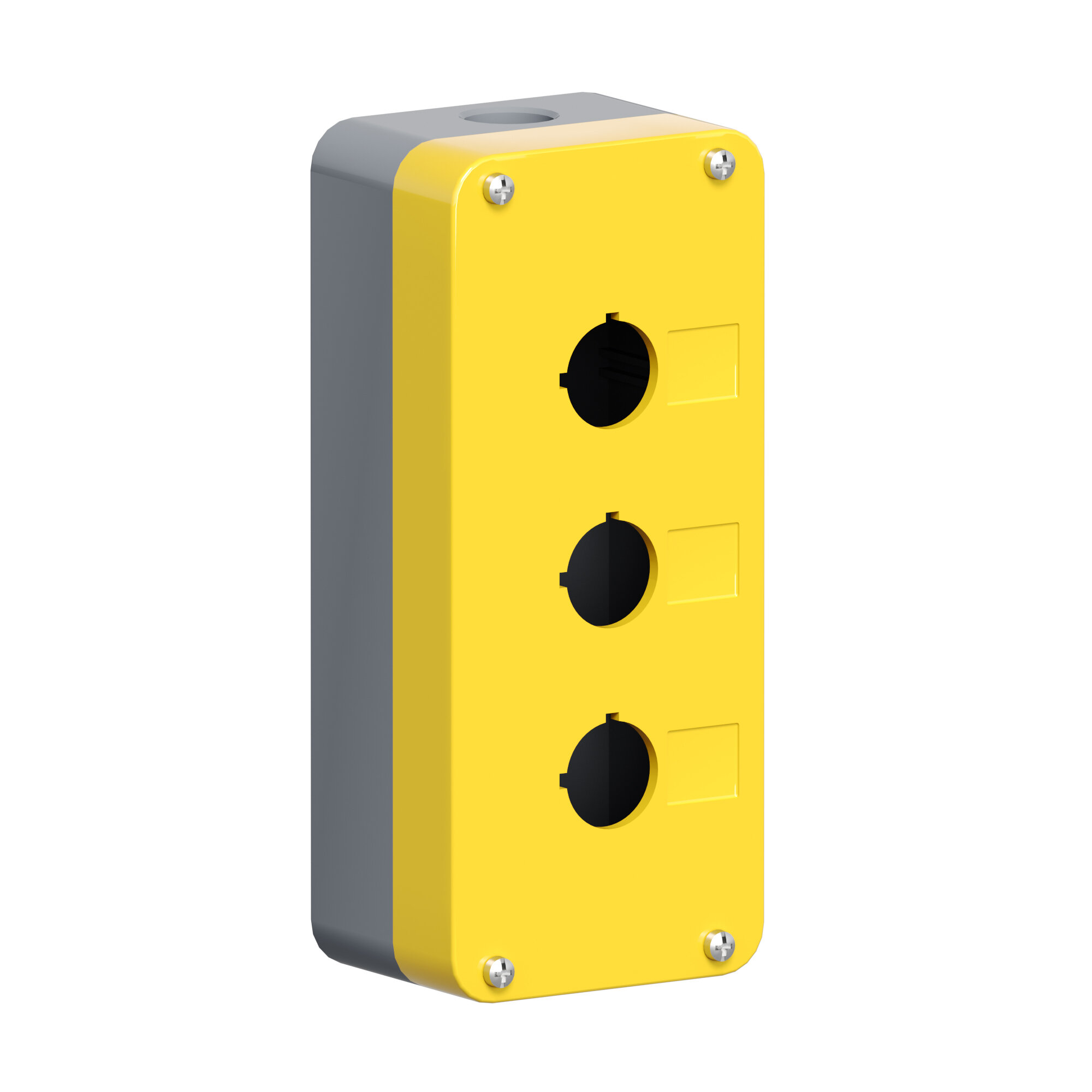 Корпус под кнопочный пост DKC 3 места, встраиваемый, желтый-серый