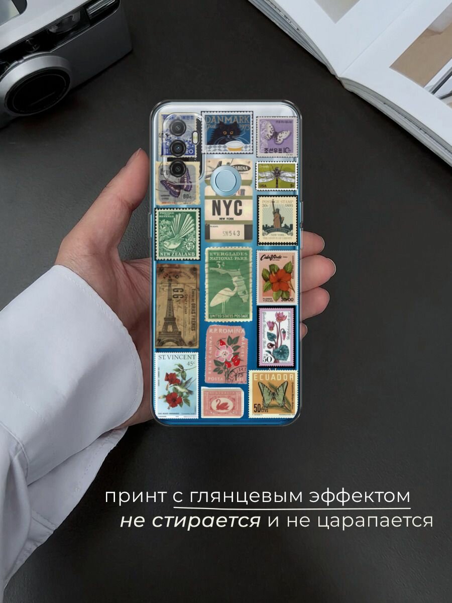 Силиконовый чехол на Oppo A53 / Оппо А53 с принтом Марки — фото 1