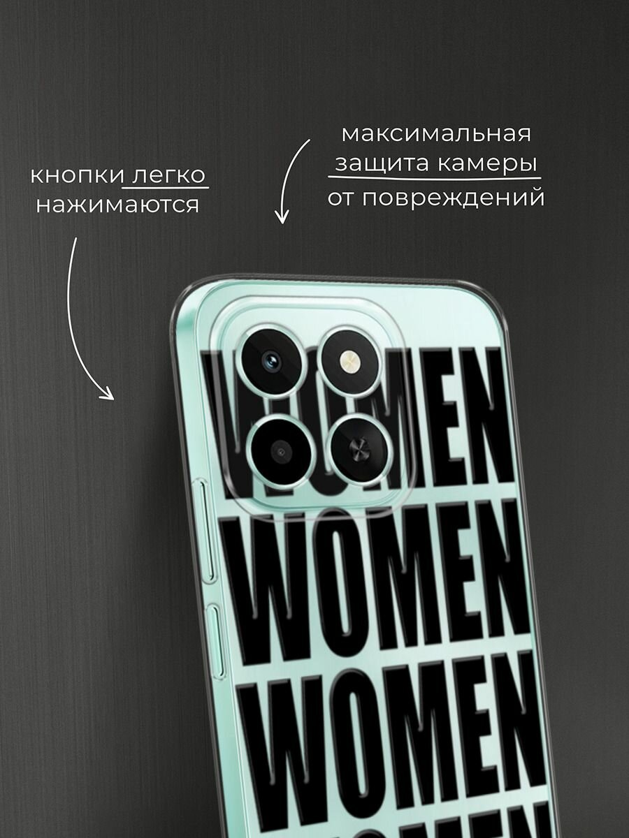 Силиконовый чехол на Honor X6c / Хонор X6c с принтом Women black — фото 1