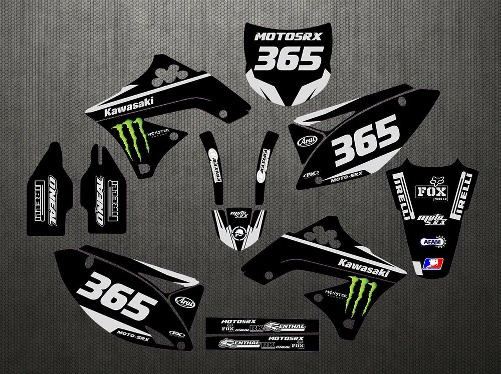 Использование графических пакетов KAWASAKI 09-12KXF250 2009 2010 2011 2012 Наклейка для мотоциклов