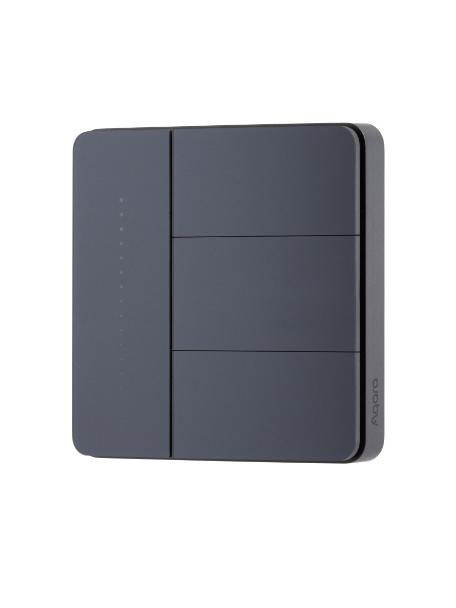 Умный настенный выключатель Aqara Z1 Pro, ZNQBKG44LM, трехклавишный, графитовый