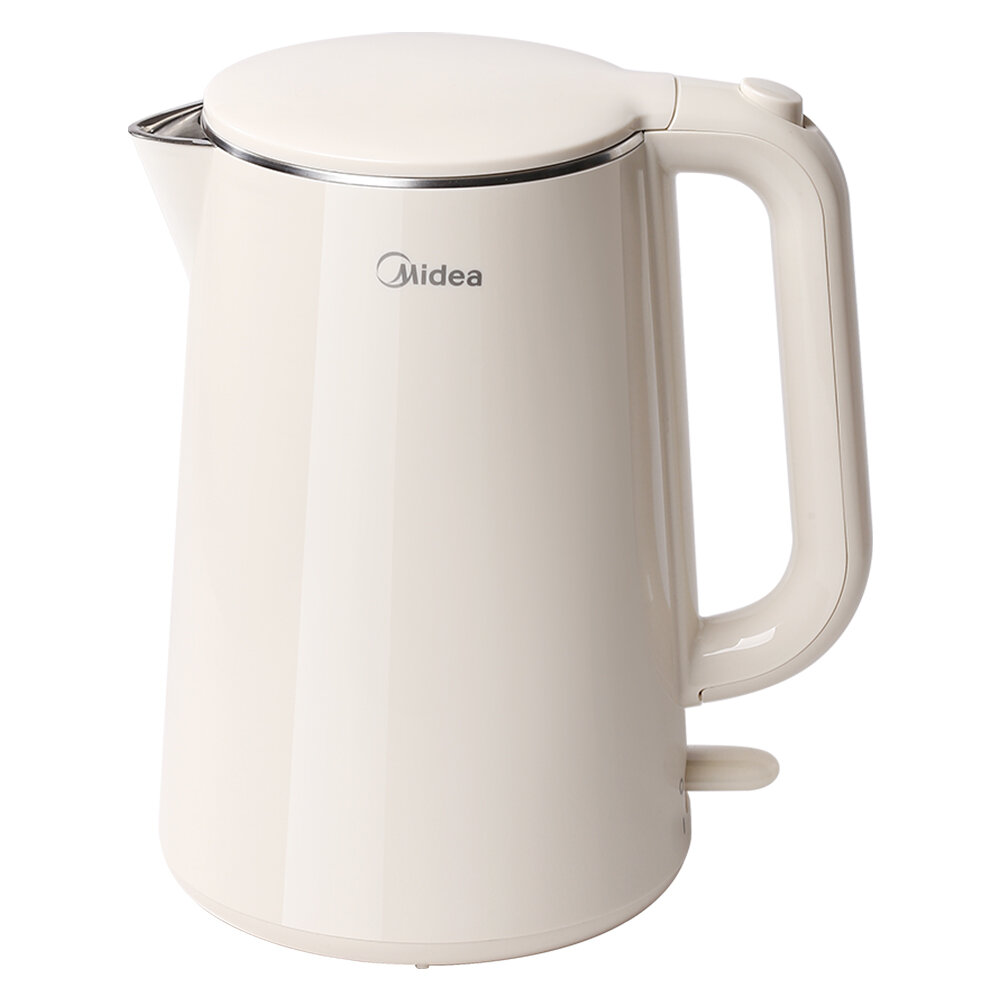 Электрический чайник Midea 13555732, белый, 1.5 л, 2200 Вт, автоматическое отключение, защита от кип