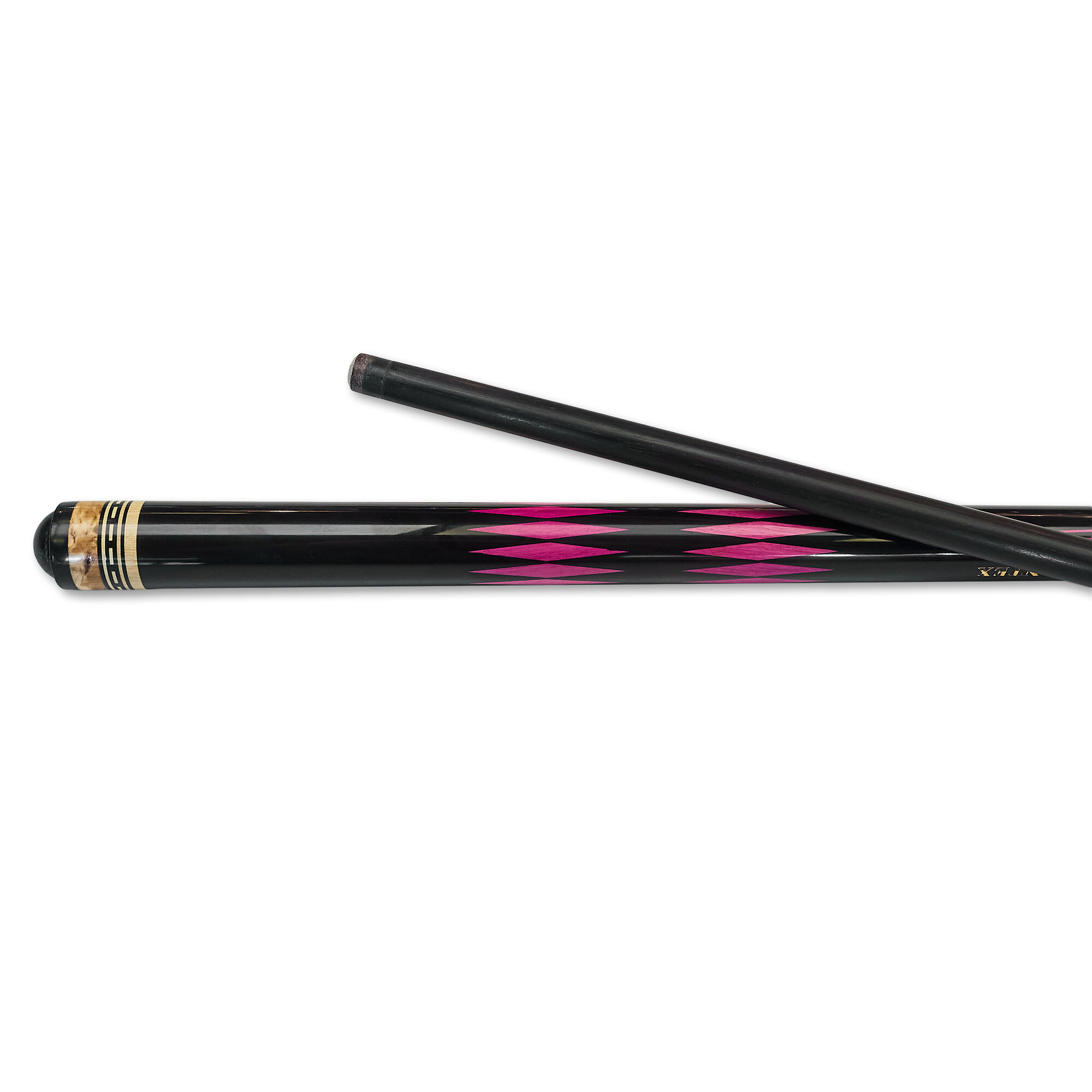 Кий для русского бильярда "Крокус" 6 (чёрный граб/стаб. кап клёна) / арт. F104145