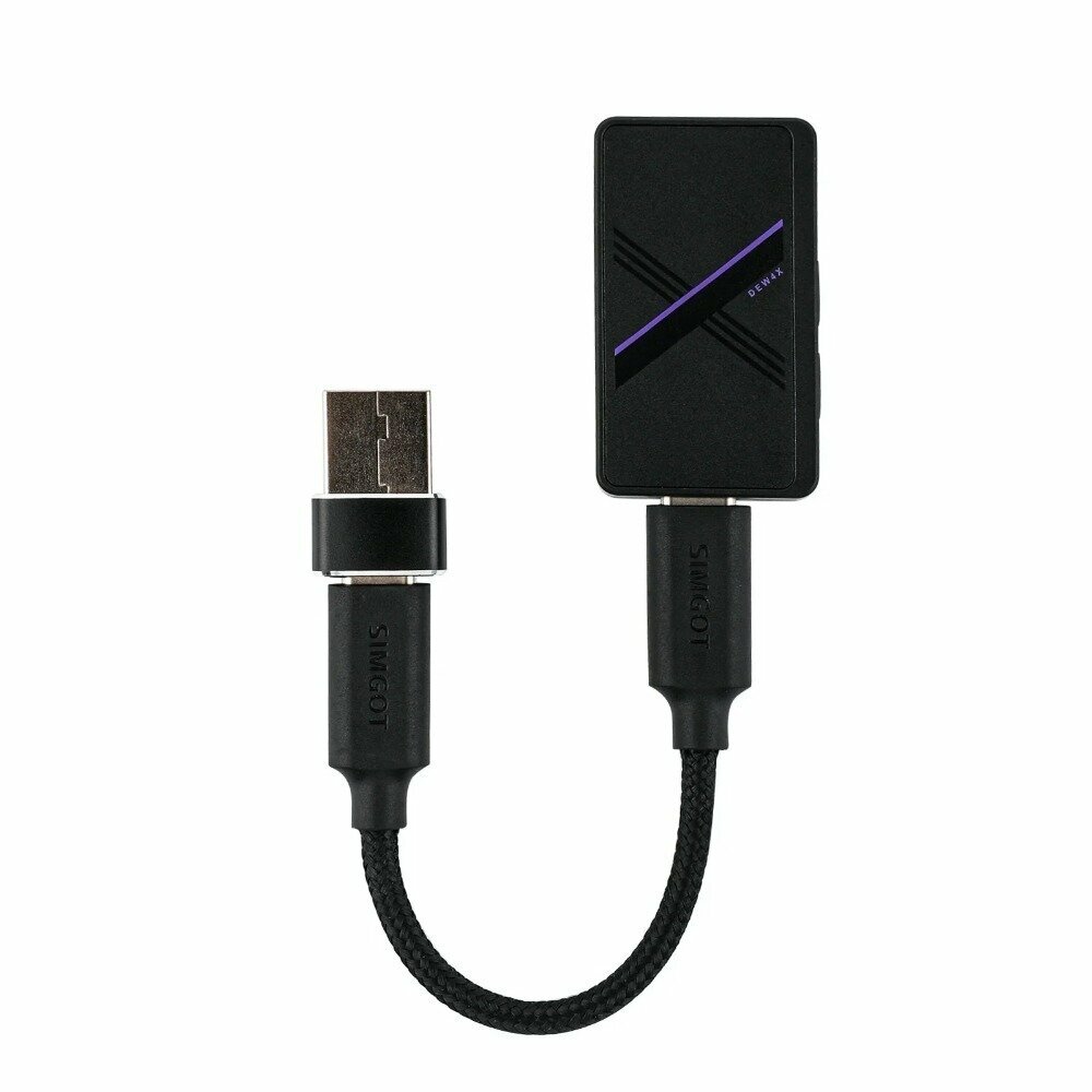 SIMGOT DEW4X Портативный ЦАП/усилитель С Чипом HiFi Dual C43198 DAC С Кабелем С Экранирующим Слоем, Обернутым OFC