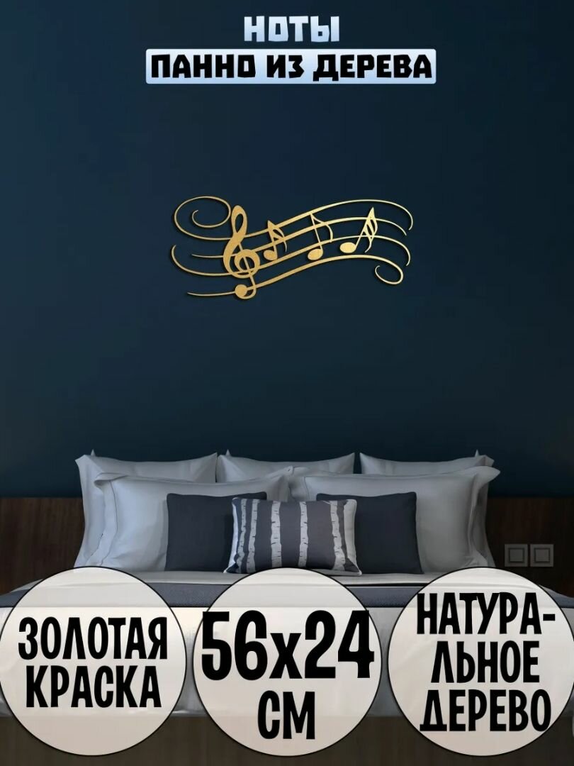 Панно на стену Ноты, декорация настенная, декор для интерьера