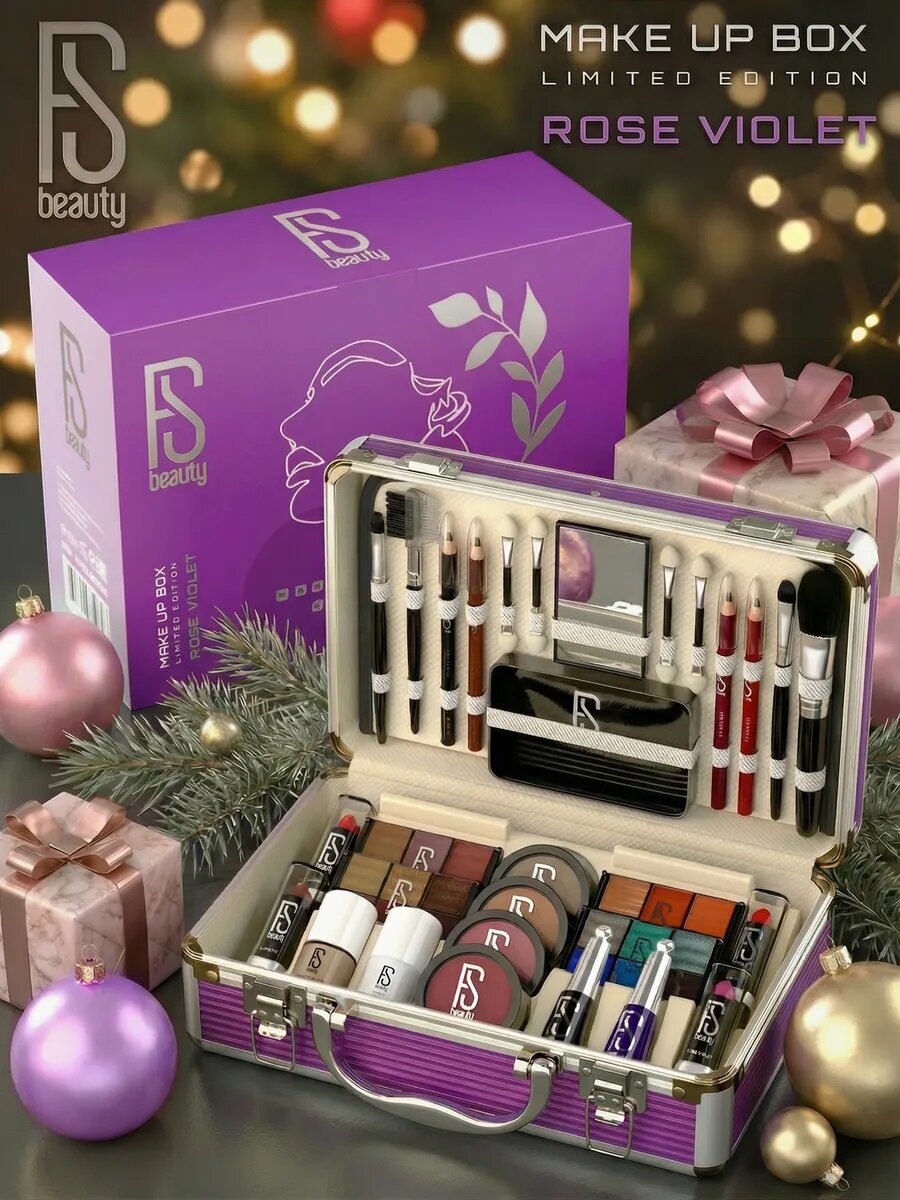 Подарочный набор FS Beauty с декоративной косметикой для макияжа в бьюти бокс Rose Violet