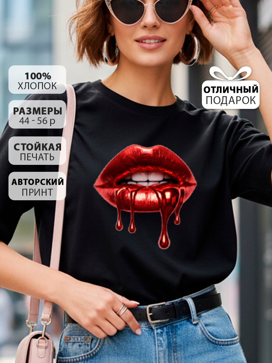 Футболка Губы красные