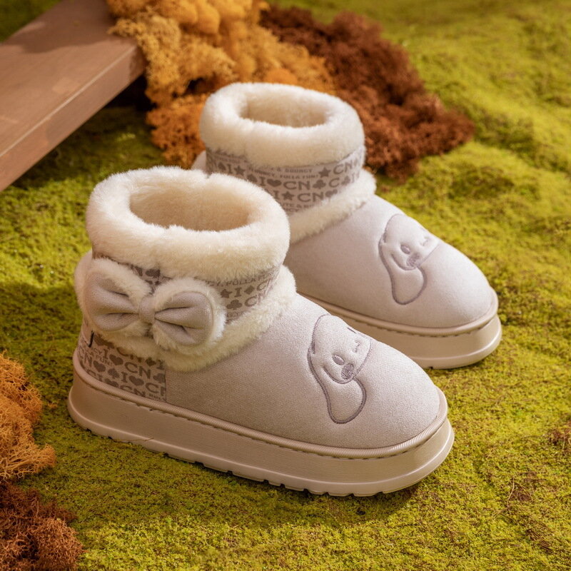 Женские зимние ботинки Sanrio, хлопковая обувь, теплая домашняя и детская обувь.
