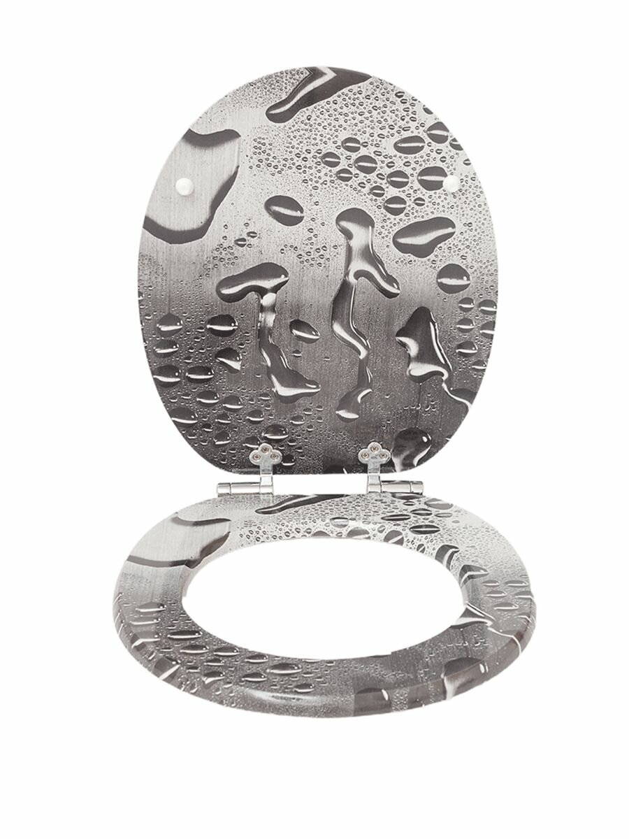 Деревянное сиденье для унитаза с функцией плавного опускания, прочное и долговечное, металлические петли