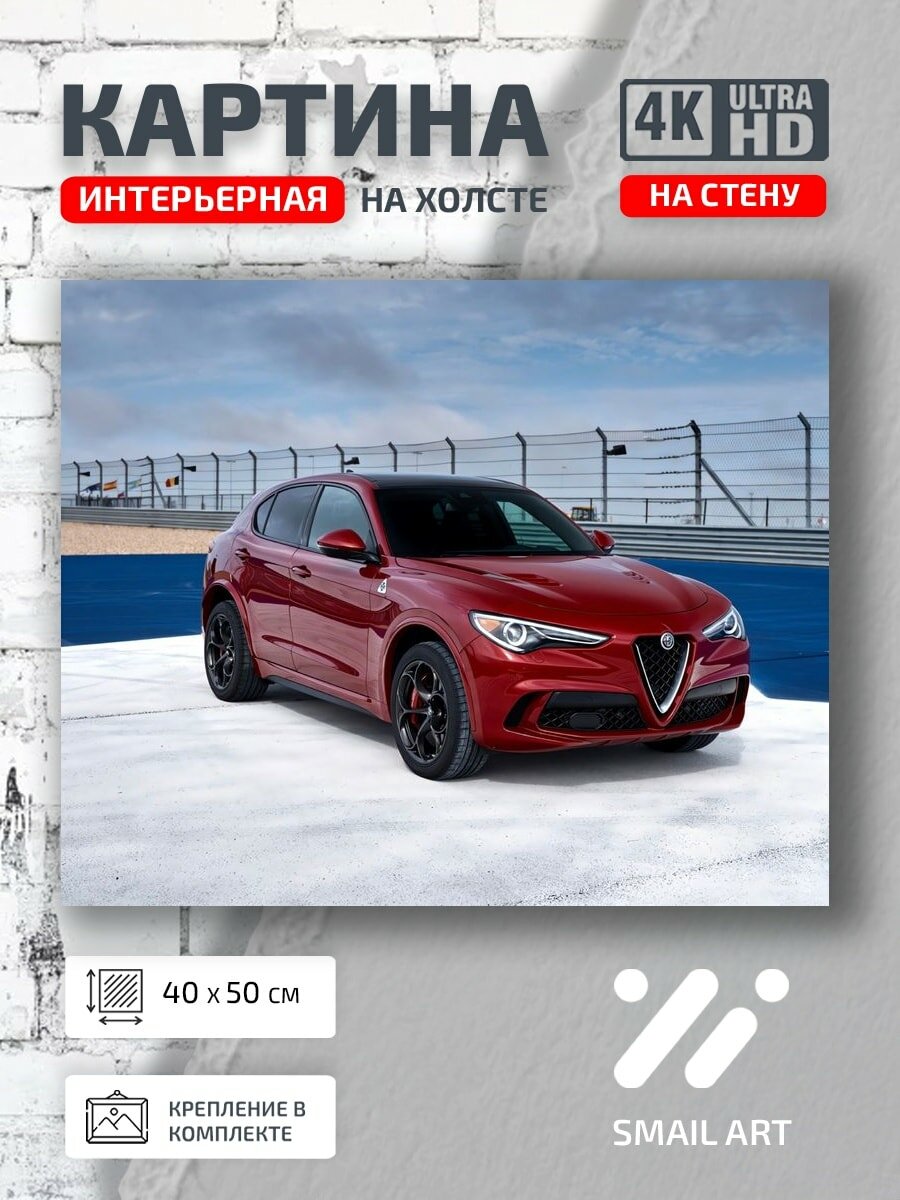 Картина на холсте интерьерная 40 на 50 на стену Romeo Quadrifoglio для офиса атмосфера