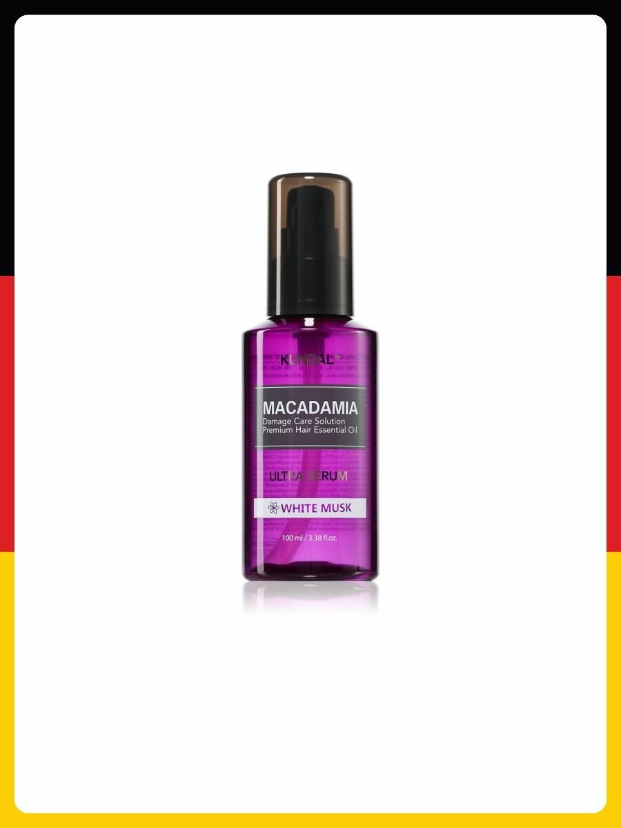 Сыворотка для волос Kundal Macadamia Ultra Serum White Musk regenerating oil serum for damaged hair, 100 мл