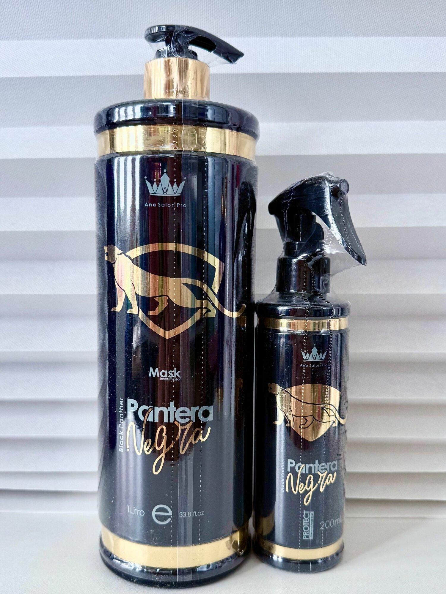 Премиальная нанопластика ANA PAULA Pantera Negra 1L + Протеин 200ml, выпрямляющий состав без запаха и без формальдегида