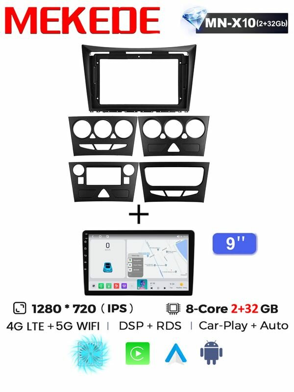 Магнитола 9" Mekede MN X10 Pro 2/32 Gb Dongfeng S30 H30 Cross 1 2011-2018 carplay