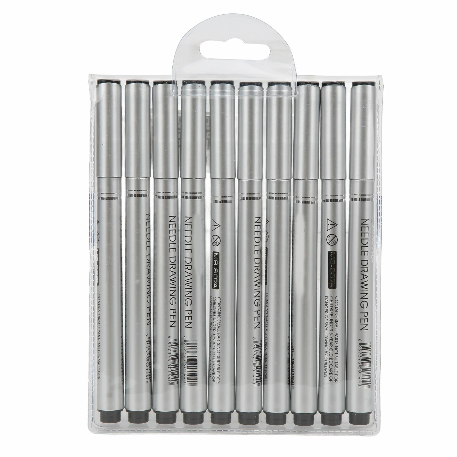 10 шт. Ручки для рисования черные разных размеров, водостойкие, без запаха, не выцветающие