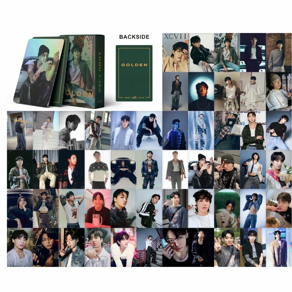 KPOP BTS SOLO JUNGKOOK LOMO — набор 55 шт в коробке, глянцевые двусторонние фотокарточки 8,5×5,5 см для фанатов