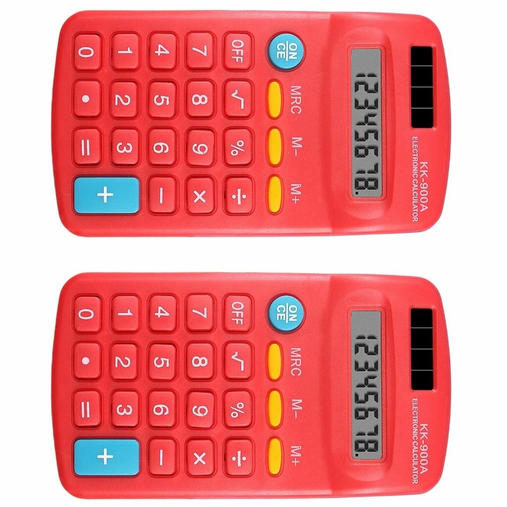 2 портативных 8-значных цифровых дисплея с ЖК-экраном высокой четкости и чувствительной кнопкой обратной связи калькулятор-красный