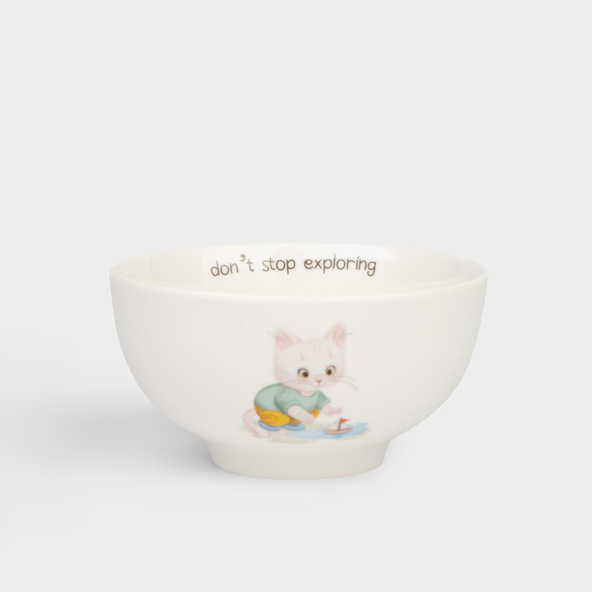 Тарелка суповая, детская, 12х6 см, 300 мл, фарфор N, белая, Кот с корабликом, Ideas life