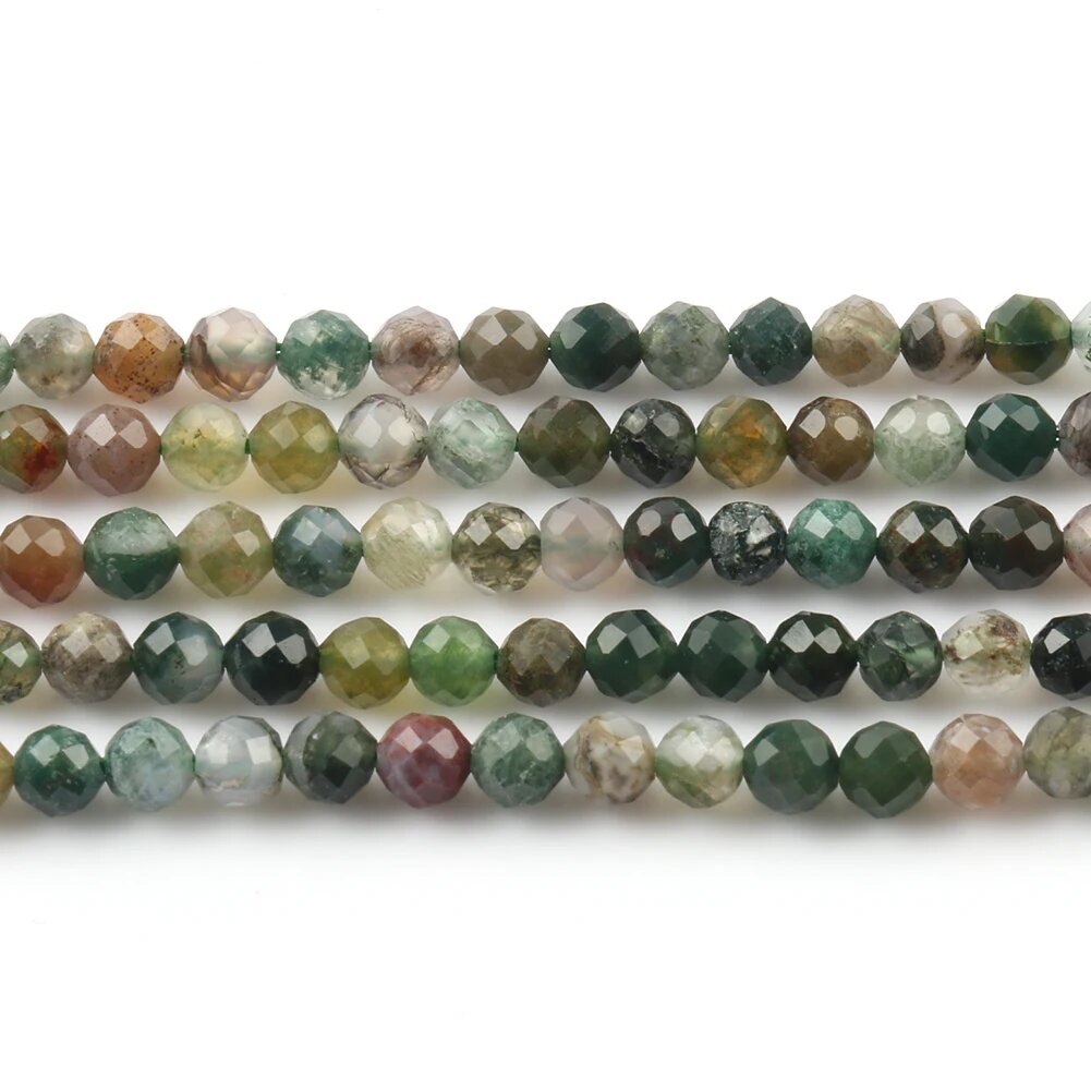 Граненая бусина из нефрита xilitata 2 3 4 мм, зелёный Изумрудный, 2mm (approx 180cs), India Agate