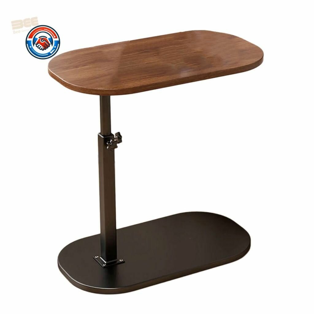 Приставной столик для дивана C-образный, многофункциональный торцевой поднос для телевизора и ноутбука, регулируемая высота, компактный столик для еды, работы и отдыха