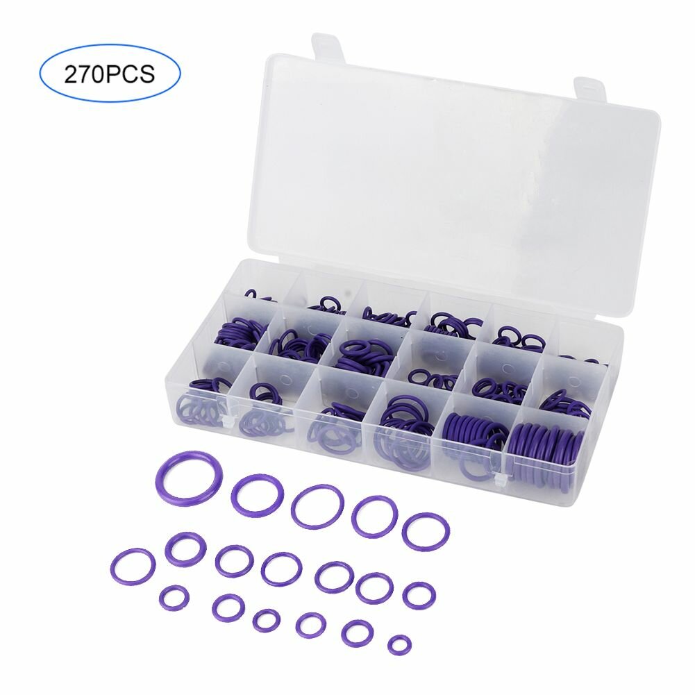 270 шт. Набор уплотнительных колец для авто кондиционера (фиолетовые)