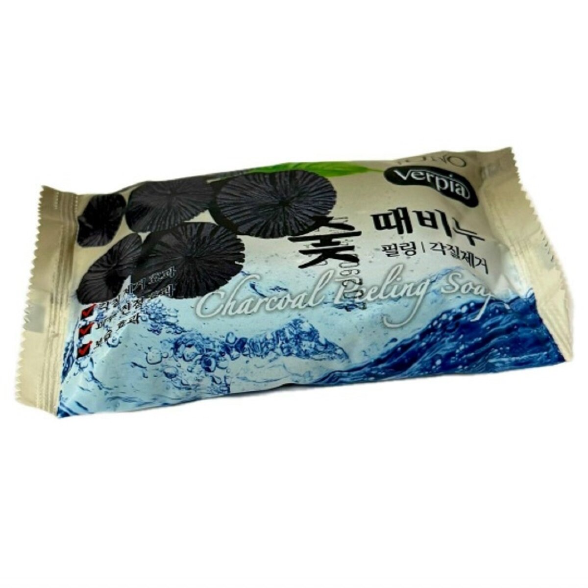 Verpia Твердое, туалетное мыло-пилинг с древесным углем (150гр) Charcoal Peeling Soap