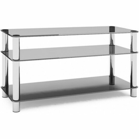 Тумбы под телевизор Металлдизайн MD Flatform TV 15 дымчатое стекло-опоры хром 105х55х40cм